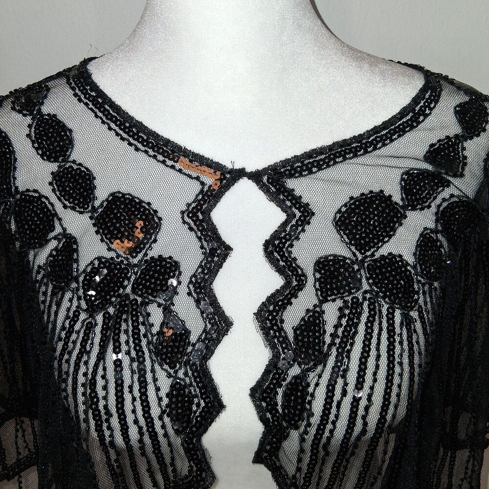Unbranded | Accessories | Beaded Sequin Sheer Shawl Sz Os Roaring 92s ...